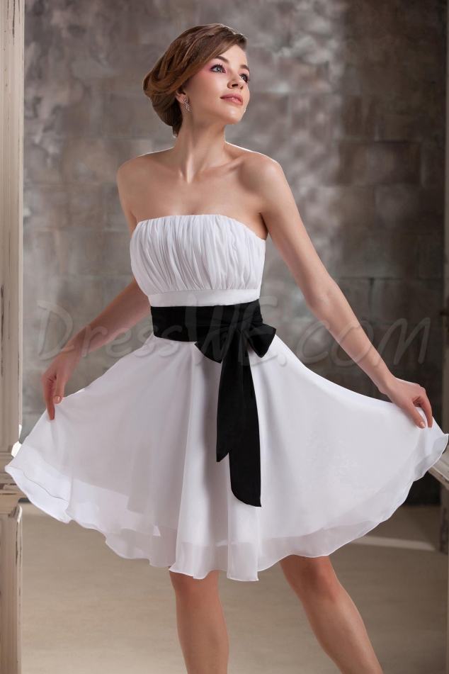Exquisite Ruched Sashes/ribbons A-Line Strapless Sleeveless Short/Mini ...