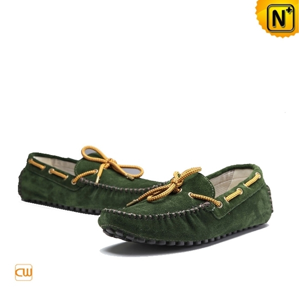 Green Leather Shoes for Driving CW709010 - cwmalls.com - FaveThing.com