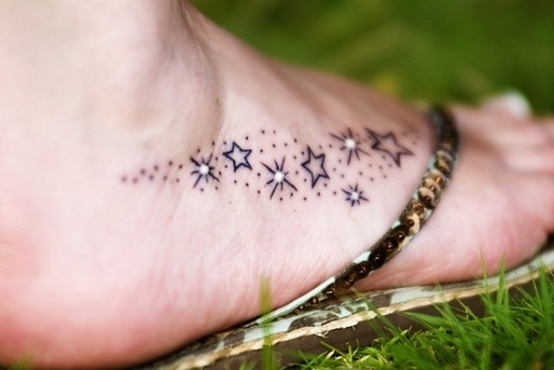 Stars on foot tattoo - FaveThing.com